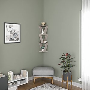 Ada Home Decor Chicago Modern Light Mocha Wall Shelf 33.46'' H x 8.66'' W x 8.66'' D/Wall Storage/Shelving Unit