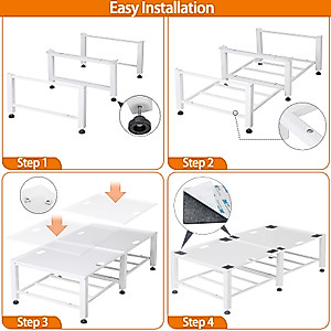 Talustool Premium Washer and Dryer Pedestal Stand Metal Steel Washing Machine Base Heavy Duty Universal Fit Total 1400lbs Capacity Washer Dryer Stand 58 x 29 x 15 Inch (2 pack)…