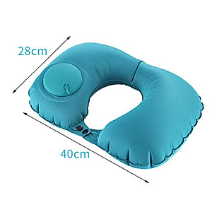 HIZQ Travelling Neck Support Pillow Lightweight Inflatable Pillow- Portable U Shape Neck Support Cushion for Camping, Hiking, Office Nap, Home, Car, Travel Airplane, Train and Bus