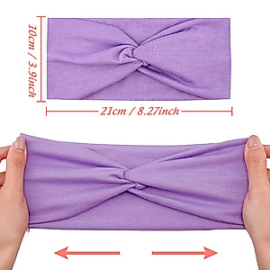 FEQO 18 Pieces Twist Headbands for Women Stretchy Headbands Twisted Turban Headband Non Slip Fabric Elastic Hair Bands Workout Sport Yoga Headbands Colorful Hair Wrap Headbands