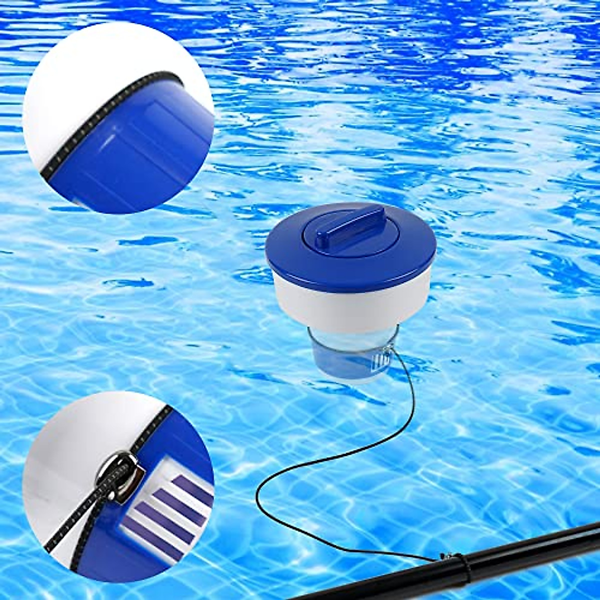 6 Pieces Pool Chlorine Floater Leash, Tether Floating Chlorine Dispenser to Pool Vacuum Hose Used to Protect Pool Chlorine Float from Collision Damage