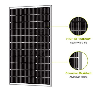Newpowa 100 Watt Monocrystalline 100W 12V Solar Panel High Efficiency Mono Module RV Marine Boat Off Grid(2pcs+Z Bracket)