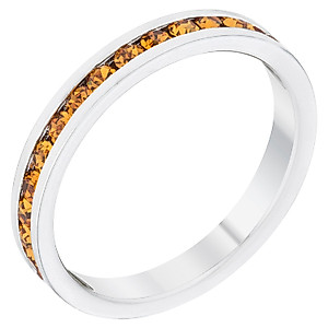 Kate Bissett Stylish Birthstone Stackables Swarovski Crystal Yellow -November Size 07