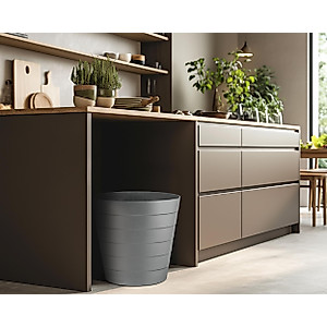 Luxuriaz Small Trash Can (1.3 Gallons), Dorm Trash Can, Heavy Duty Dust Bin, Mini Garbage Can for Bedroom, Plastic Wastebasket, Bathroom Wastebasket (Black) Round Paper Trashcan, Office Trash Can