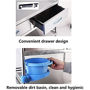 Laboratory Trolley, Thick Stainless Steel Multi-Layer Tool Storage Rack Cart with Drawers and Universal Wheels, Catering Service Cart, Suitable for Clinic Dentistry, Hotel Restaurant ( Size : 2-Layer