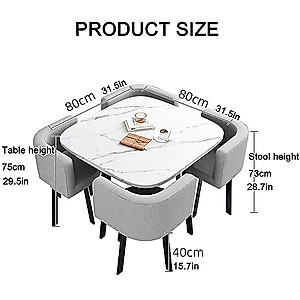 Office Conference Table Business Coffee Table Set, Kitchen Breakfast Bar Table and Chair Set, Modern Conference Room Coffee Table with Chair, Cafe Balcony Living Room Simple Dining Table ( Color : Lem