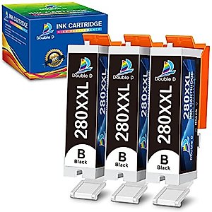 DOUBLE D 280 PGBK Ink Cartridge Compatible Replacement for Canon PGI-280 XXL PGI-280XXL PGBK for PIXMA TR7520 TR8520 TR8620 TS6120 TS6220 TS8120 TS8220 TS9120 TS9520 TS9521C TS702 (PGBK, 3 Pack)