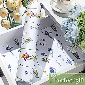 24 Sheets Scented Drawer Liners Drawer Liners for Dresser Non Adhesive Paper Sheets Fragrant Drawer Paper Liner for Shelf Closet Dresser Drawers Home Bedroom (Bright Flowers)