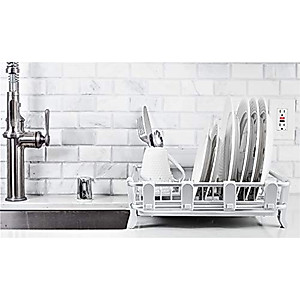 Real Home Innovations Designer Series Milan Single Tier Dish Rack, Extra Large, Satin Aluminum Gray
