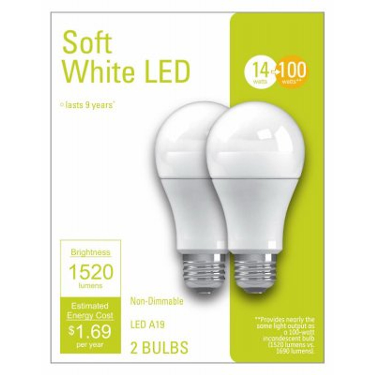G E Lighting 32593 13W, A21 Soft White LED Light Bulb, 2 Count (Pack of 1)