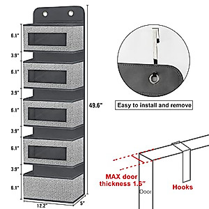 homyfort Over the Door Hanging Organizer storage with 5 Big Pockets