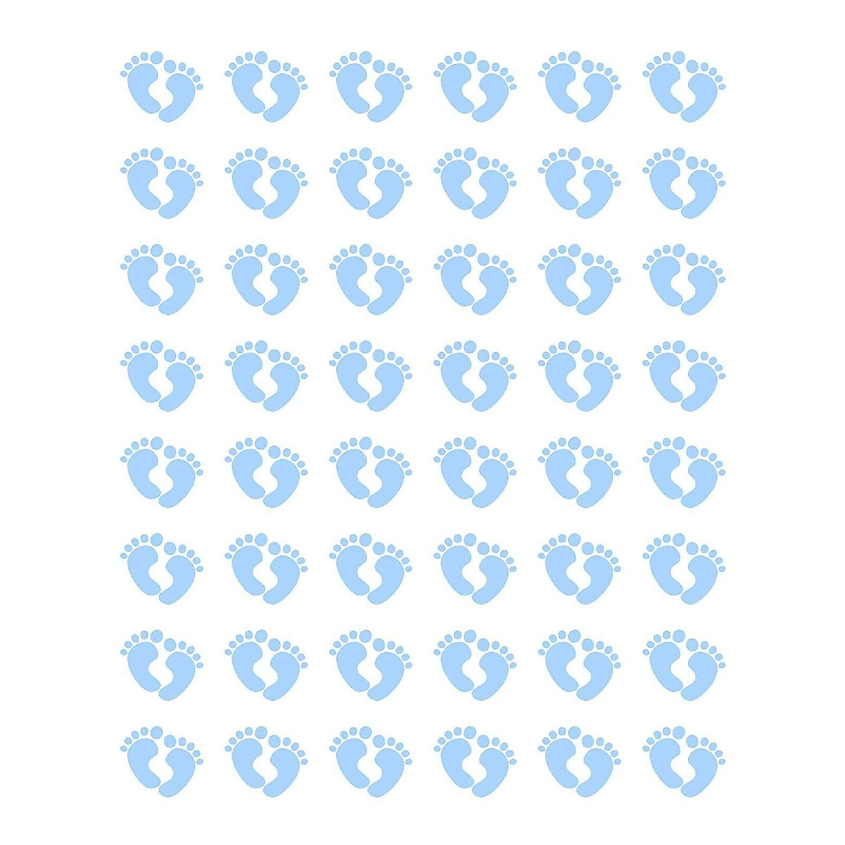 48 pcs Baby Blue FEET Footprints​​​​​​​​​​​​​​​​​​​​​​​​​​ Stickers Envelope Seals Labels Round Tags, Stamps Sticker for Gift Cards, Envelopes, Boxes for Holiday, Birthday, Christmas