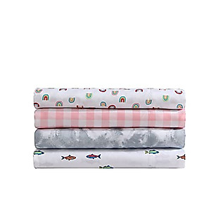 Eddie Bauer Kids - Twin Sheets, Stain Resistant Kids Bedding, Ideal for Toddler Bedding Set (Poppy Plaid Pink, Twin)