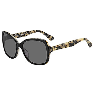 Kate Spade Sunglasses (Safilo Group) Women's Karalyn Polarized Square Sunglasses, Black Havana, 56 mm