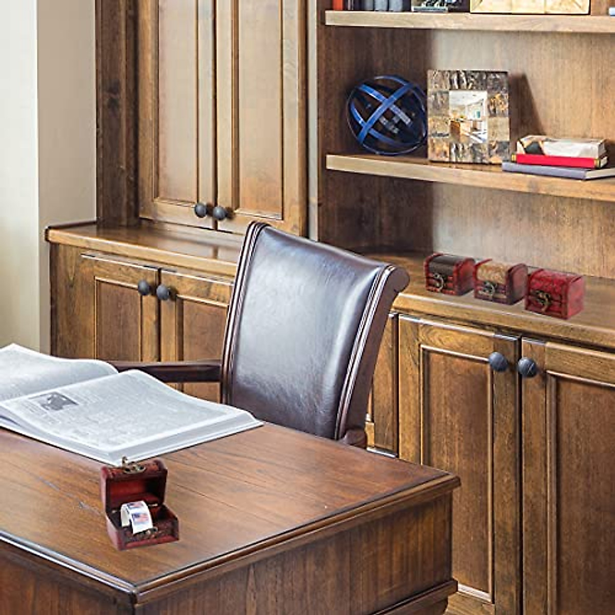 SandT Collection 3 Inch Wooden Keepsake Treasure Chest Trinket Box - Swirl