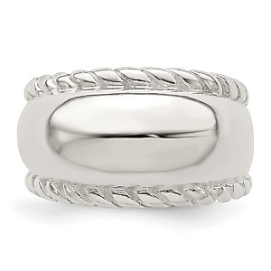 IceCarats 925 Sterling Silver Twisted Chunky Dome Woven Crisscross Band Statement Ring Size 7