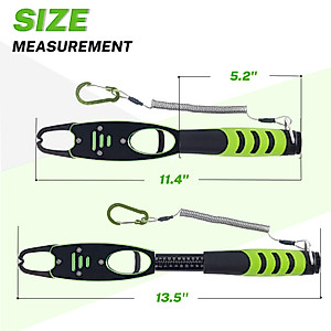 Night Cat Fish Lip Gripper with Scale 2 in 1 Aluminum Alloy Fish Lip Grabber Professional Fishing Lip Gripper Tool Kit for Men