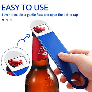 24 Pack Stainless Steel Flat Bottle Opener Bulk Heavy Duty Bartender Beer Openers Rubber Coated Beer Bottle Opener 7 Inch Beer Can Opener for Men Women Bar Kitchen Restaurant Party Supplies, 6 Colors