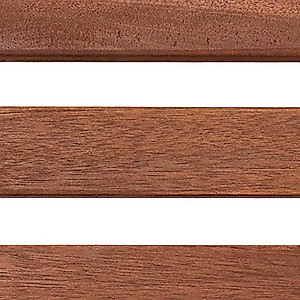 Sunnydaze 7-Piece Meranti Wood with Teak Oil Finish Long Patio Dining Table and Chairs Set - Modern Comfortable Outdoor Dining - Patio, Deck, Front Porch, Poolside or Balcony