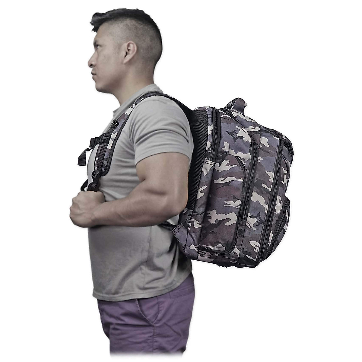 RockvilIe DJ Mixer Case Travel Camo Backpack Bag Fits 19"w x 20"h x 13"d