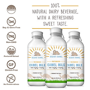 Organic Fresh Frozen Camel Milk - Fresh Flavor with Health Benefits - Pure & Natural Grade A -Allergen Free Milk from Healthy Camels in Midwest - Made In The USA [6 Pack]