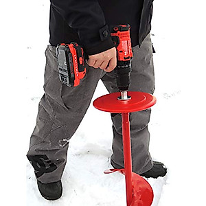 Ice Fishing Auger Stopper with Drill Bit Adapter (9"disc, fits up to 8" auger blades) for Cordless 20volt Lithium Battery Drills - Prevent Auger Blade from Slipping Beneath The Ice.