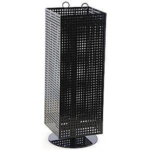 Displays2go Counter Pegboard Spinner Rack, Magnetic, 28 Inch, Black Steel (MD4PCTBK)