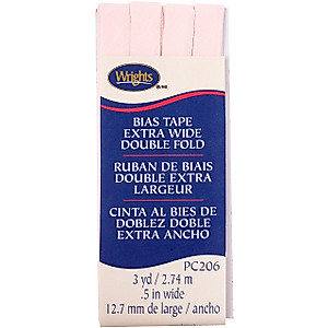 Wrights Rosewater Double Fold Bias Tape 1/2" X3yd, 1 Count (Pack of 1)