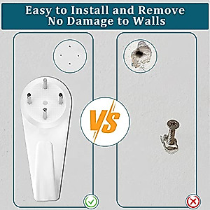 Invisible Nail Wall Screw Hooks, 73Pcs Concrete Hanging Hooks Hardwall Non-Mark Invisible Nail Wall Hangers for Photo Frame Art Painting Non-Trace Drywall Stucco Concrete Hooks (WHD70)