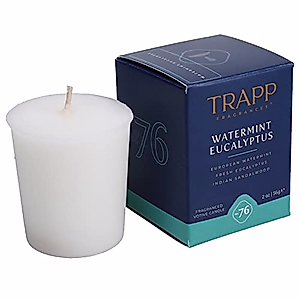 Trapp 2oz Votive Scented Candle Herbal Aromatherapy Variety, Set of 4 - No.76 Watermint Eucalyptus, No. 78 Ginger Sage, No. 79 Lemon Leaf & Basil, and No. 07 Patchouli Sandalwood