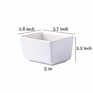 Sizikato 2pcs Pure White Porcelain Sugar Packet Holder Tea Bag Bowl, 5 Oz
