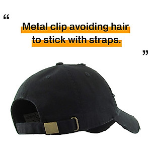 KBETHOS KBE-VINTAGE BLK Vintage Washed Cotton Baseball Cap, Black