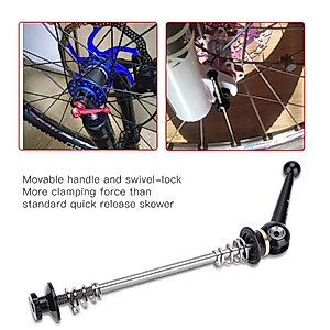 VGEBY Quick Release Bike Skewer, 74/100/130/135mm Alloy Wheel Hub Skewer for Mountain Road (Black 130mm) and Spare Parts