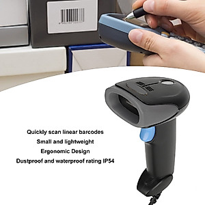Barcode Scanner, USB QR Barcode Reader, General Global Image Transmission, IP54 Dustproof Waterproof Ergonomic Design, 1D 2D Barcode Scanner for Shops Restaurants Computers