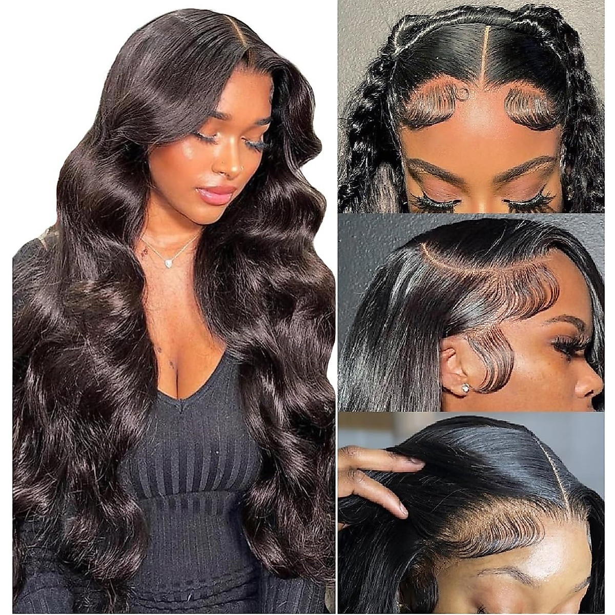 MAKATI 26Inch Body Wave Lace Front Wigs Human Hair 13X4 Lace Front Wigs Human Hair Pre Plucked With Baby Hair 180% Density Glueless Transparent HD Lace Frontal Wigs Human Hair Wigs For Black Women