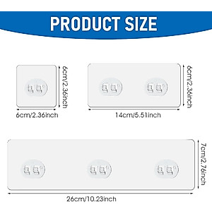 12 Pack Shower Caddy Adhesive Replacement, Transparent Adhesive Hooks Stickers for Shower Caddy, Basket Shelf, Soap Holder, Bathroom Storage Corner Shelves, Kitchen Racks, No Drilling, Waterproof