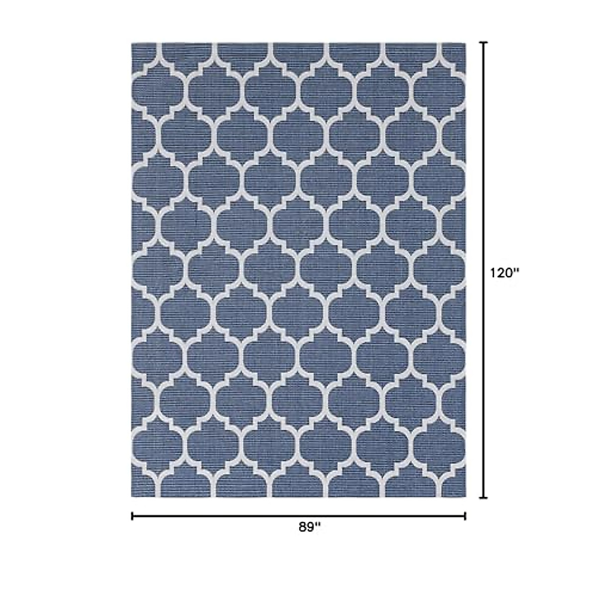 Rugs.com Georgia Collection Rug – 7' x 10' Navy Blue Flatweave Rug Perfect for Living Rooms, Large Dining Rooms, Open Floorplans