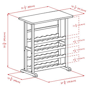 Winsome Vinny Wine Storage, 31.5"W x 35.67"H x 16.22"D, Espresso