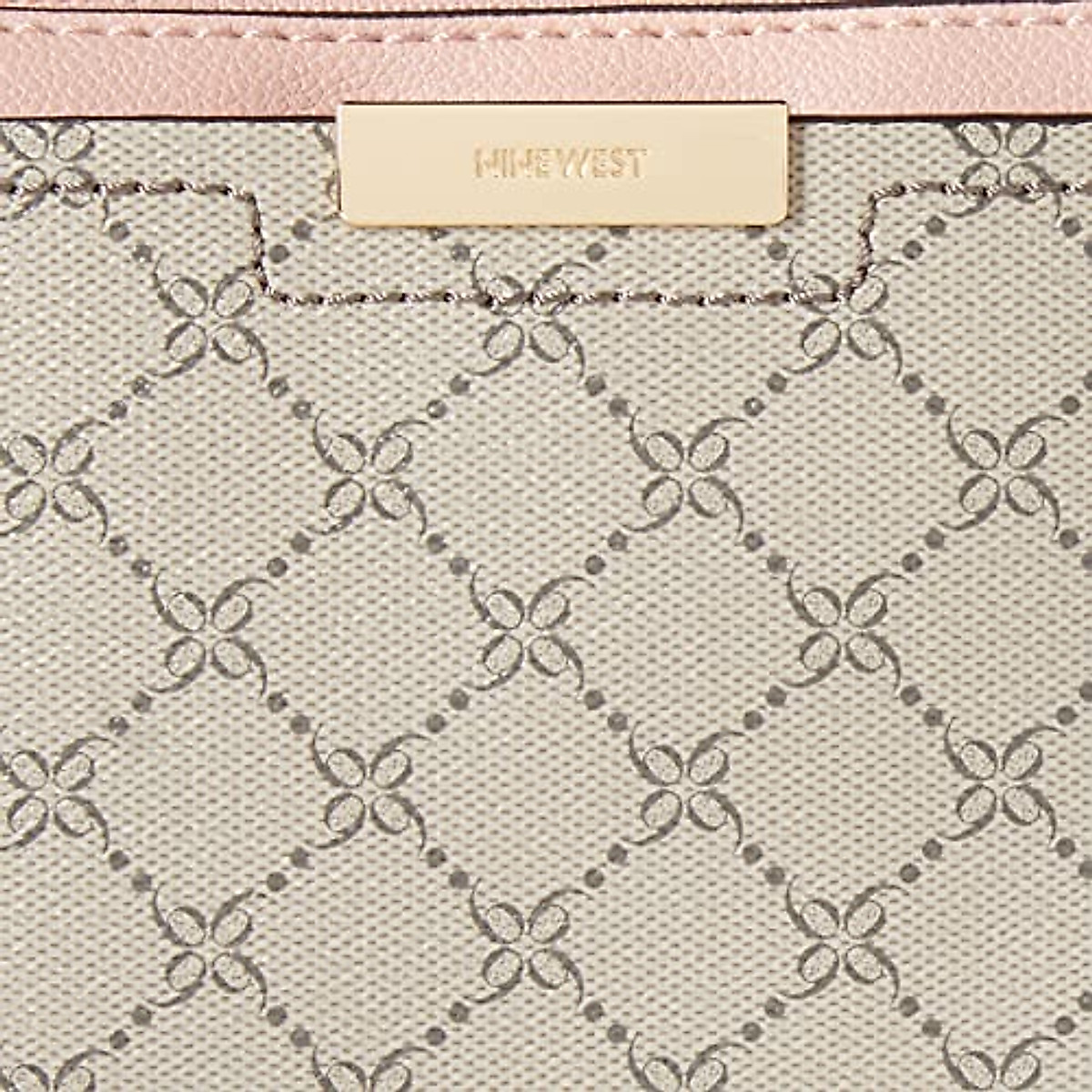 NINE WEST Lawson Wristlet, Beige Logo/Modern Pink