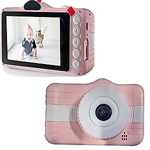Multifunction Kids Digital Camera for Kids Birthday New Year Gifts Camera 3.5inch Screen Rechargeable Front and Back Double Lens 2mp for Boys Girls 2023 (Pink)