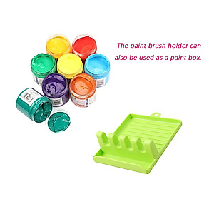 TTBellok 3 PCS Washable Paint Brush Holder, Painting Brush Stand Rest With 5 Slots for Oil Watercolor Acrylic Painting