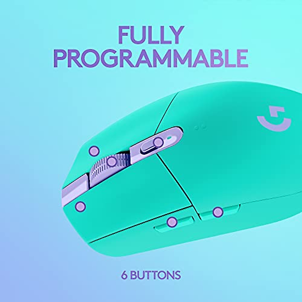 Logitech G305 LIGHTSPEED Wireless Gaming Mouse, Hero 12K Sensor, 12,000 DPI, Lightweight, 6 Programmable Buttons, 250h Battery Life, On-Board Memory, PC/Mac - Mint