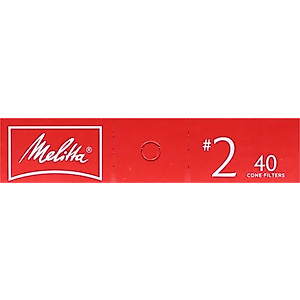 Melitta 2 Cone Coffee Filters, White, 40 Total Filters Count - Packaging May Vary