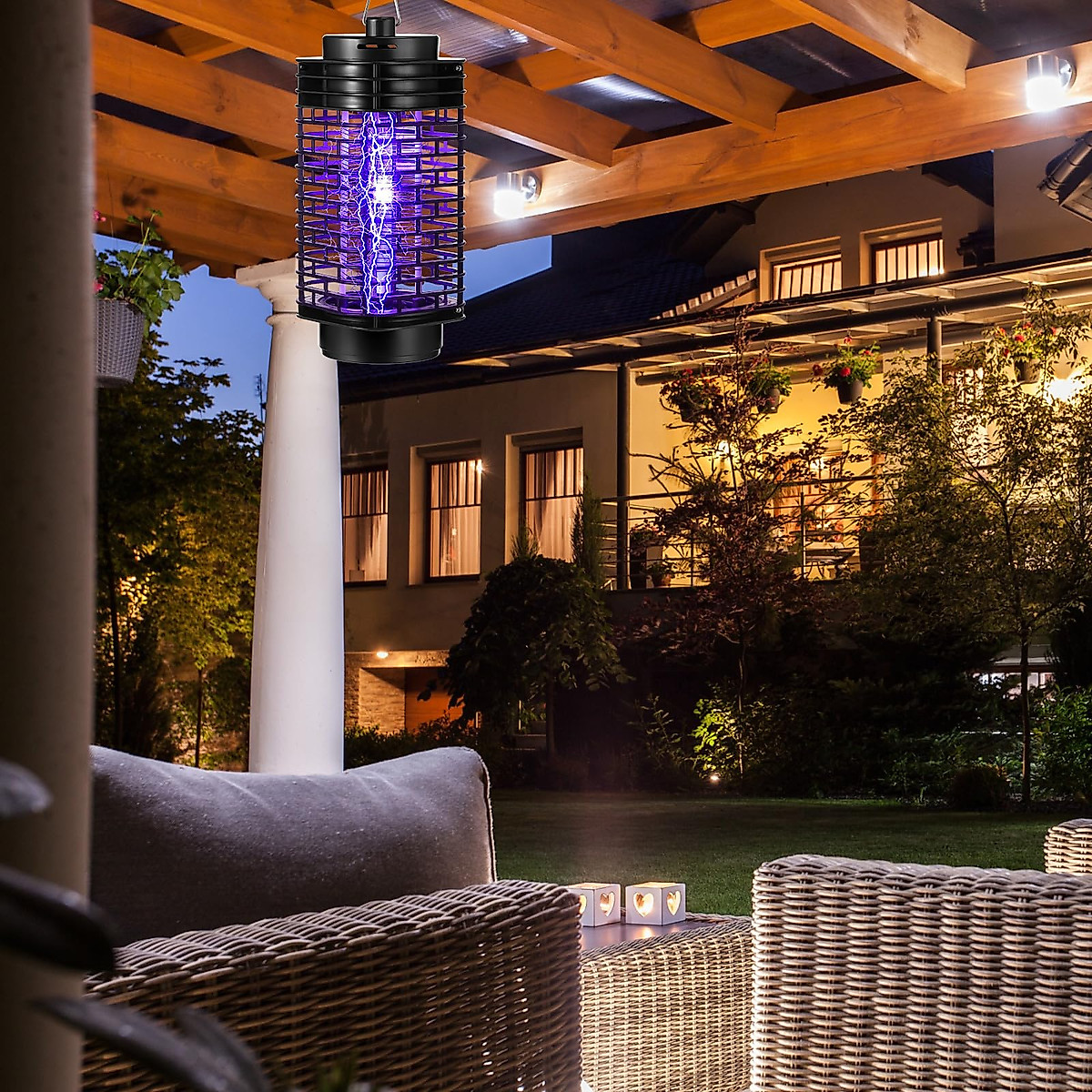 Kittmip 2 Pcs Bug Zapper Mosquito Zapper Fly Traps Indoor for Home Mosquito Repellent Outdoor Patio Insect Trap Killer for Kitchen Backyard Garden Camping Bedroom Office Fruit, Black