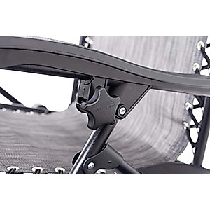 BTEXPERT Adjustable Steel Mesh Zero Gravity Lounge Chairs Case Outdoor Patio Recliner Beach Yard Garden with Pillows Sunshade Utility Tray Cup Holder Gray Two Case Pack (Set of 2 pcs)