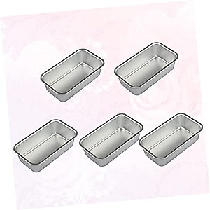 UPKOCH 5pcs Mini Loaf Pans with Lids Cupcake Mold Spring Stencils Steel Loaf Pan Baking Loaf Bread Tray Kitchen Supplies Household Baking Plate Non Stick Pan Toast Small Bread Silver Oven