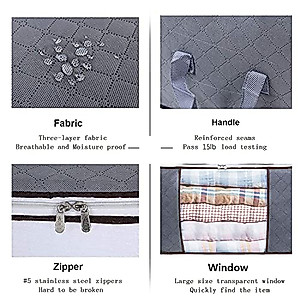 Vieshful 3 Pack Clothes Storage Bags and 3 Pack Clear Underbed Storage Bins, Large Capacity Clothing Containers with Sturdy Zippers and Strong Handles