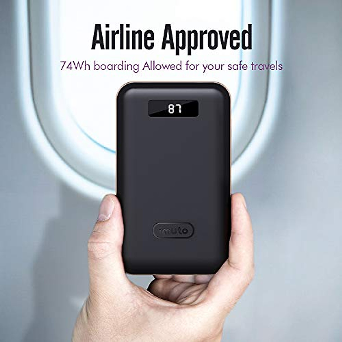 imuto 20000mAh Portable Charger Compact Power Bank External Battery Pack LED Digital Display Smart Charge Compatible with iPhone 12 Max Pro 11 XR 10 7 Plus, Samsung S10 Plus, Note 10, Tablets & More