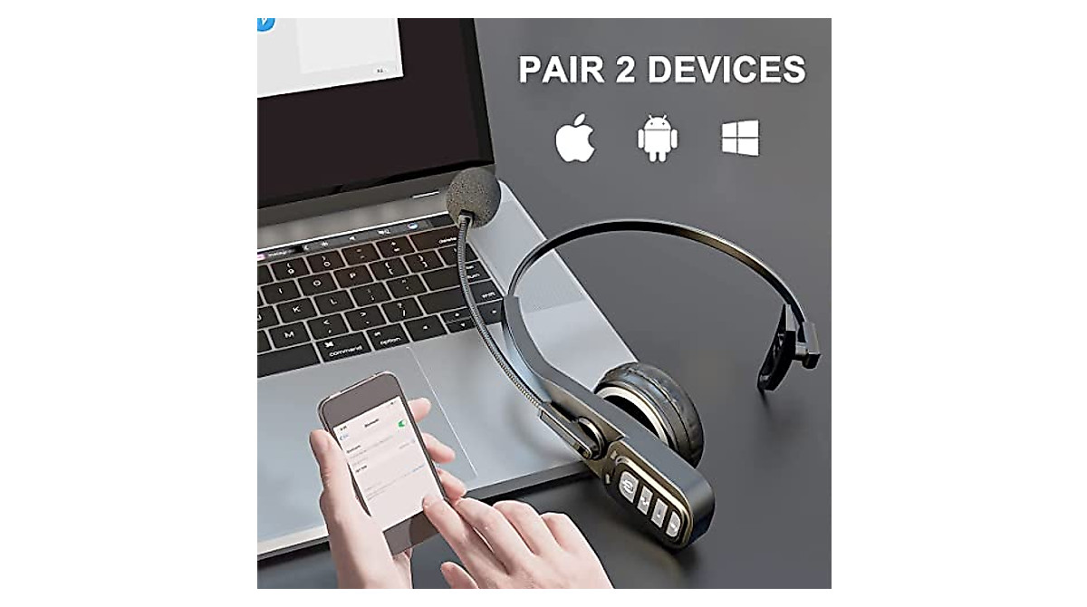 Arama Bluetooth Headset: Noise Cancelling & 22Hrs Use