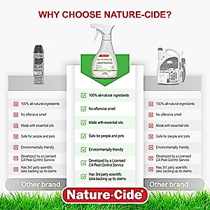 Nature-Cide All Purpose Insecticide. All Natural Roach Killer, Spider, Mosquito and Ant Spray to Keep Your Home Safe. Kills on Contact. No Strong Odor. 8 oz
